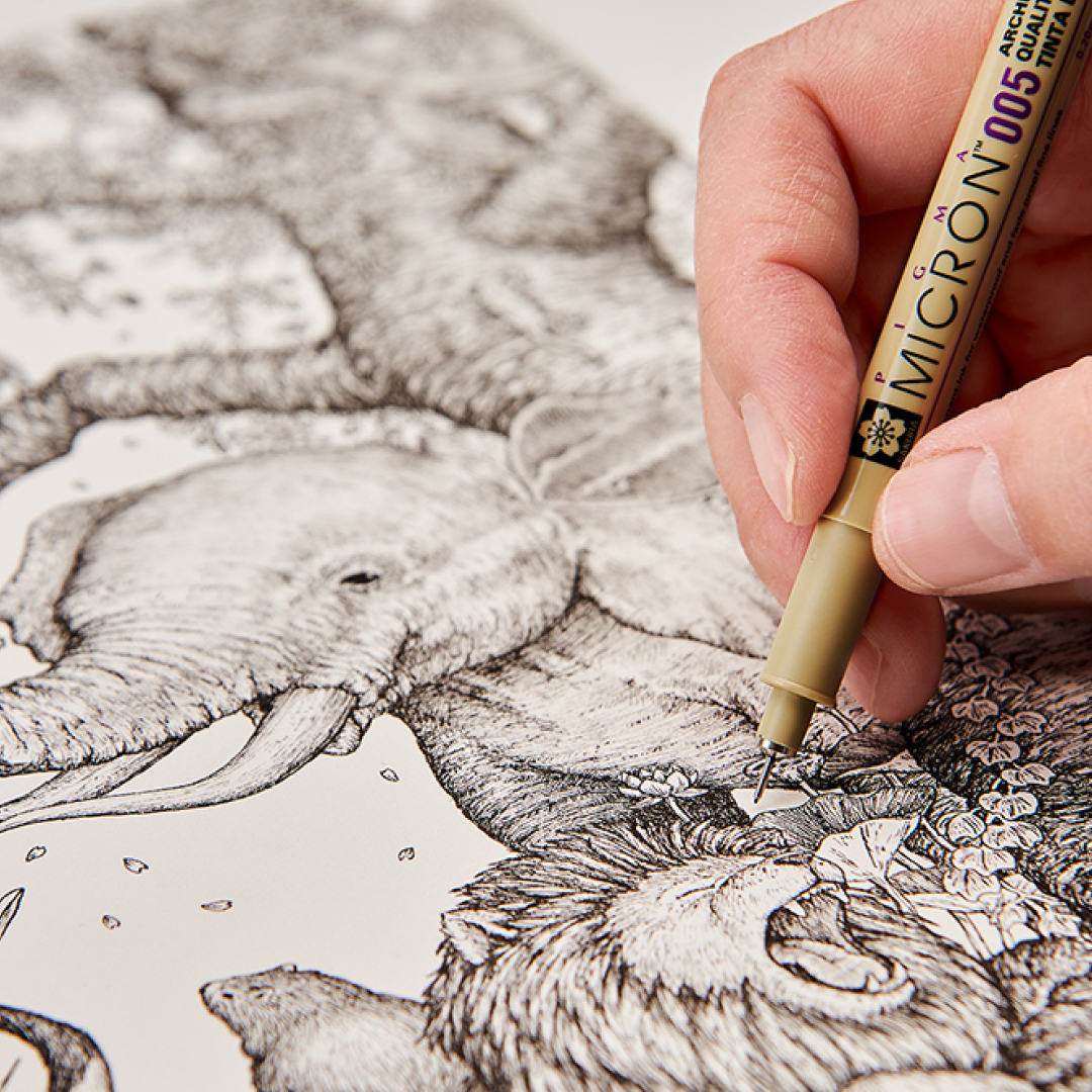 Sakura Pigma Micron Fineliner 6-set + 1 Brush Pen + 1 PN | Pen Store