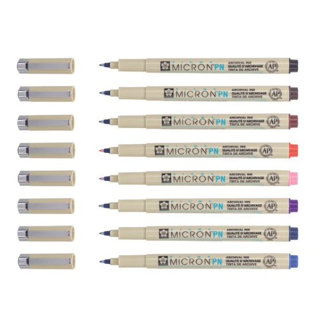 Sakura Pigma Micron Fineliner 6-set + 1 Brush Pen | Pen Store