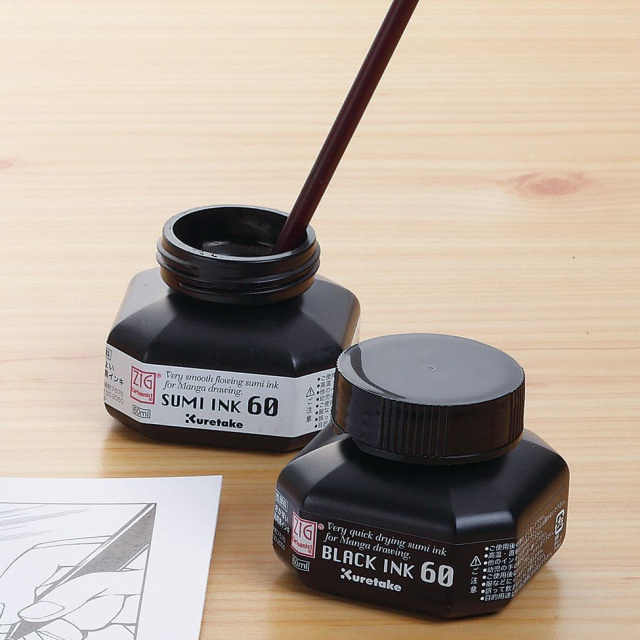 ZIG Kuretake Cartoonist Ink 60 ml Black | Pen Store